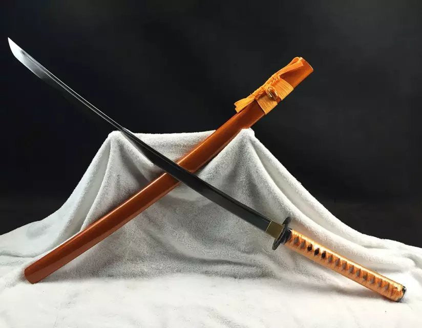 Katana,Nihontou,Medium carbon steel,Golden scabbard,Alloy fitting,Full ...